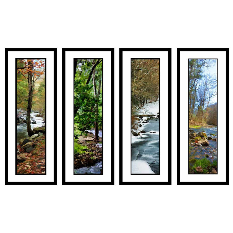 Seasonal Streams Grouping - Vertical panoramic wall art grouping ...